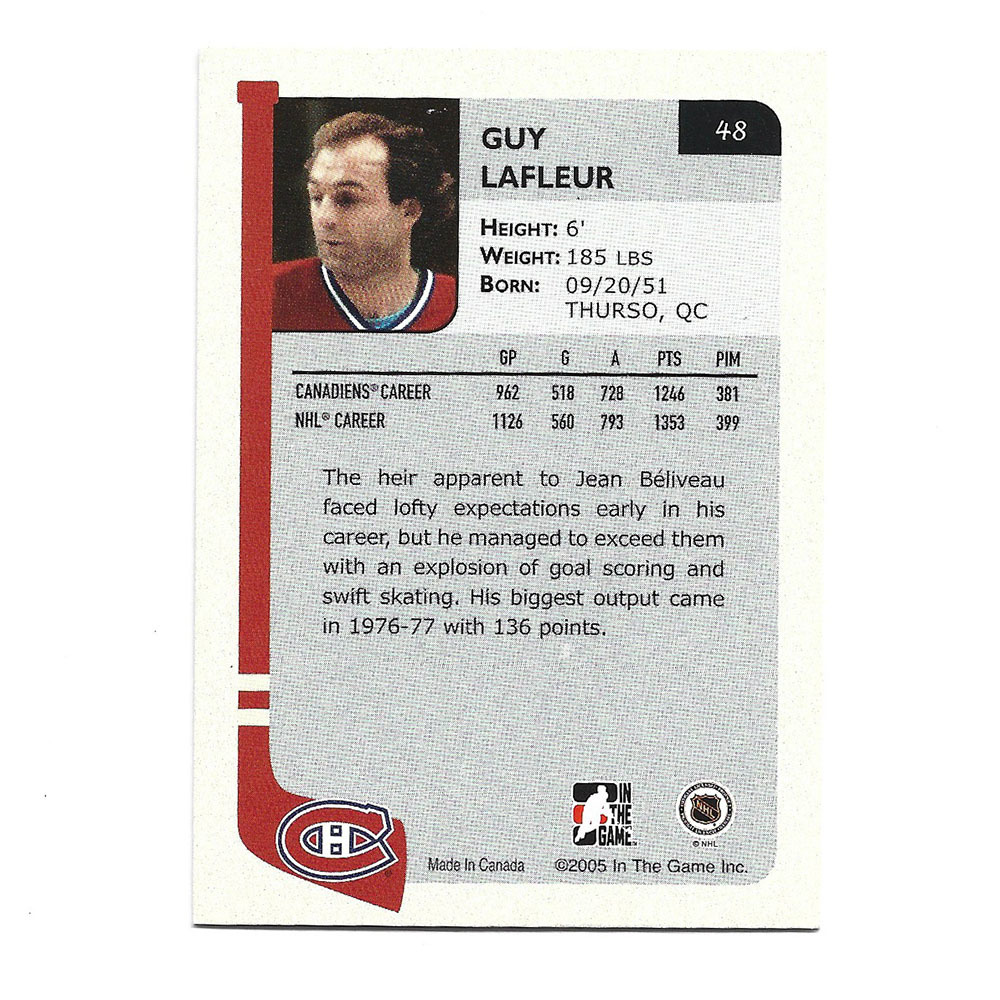 Guy Lafleur Autographed 2005-06 In the Game Hockey Card - NHL Auctions