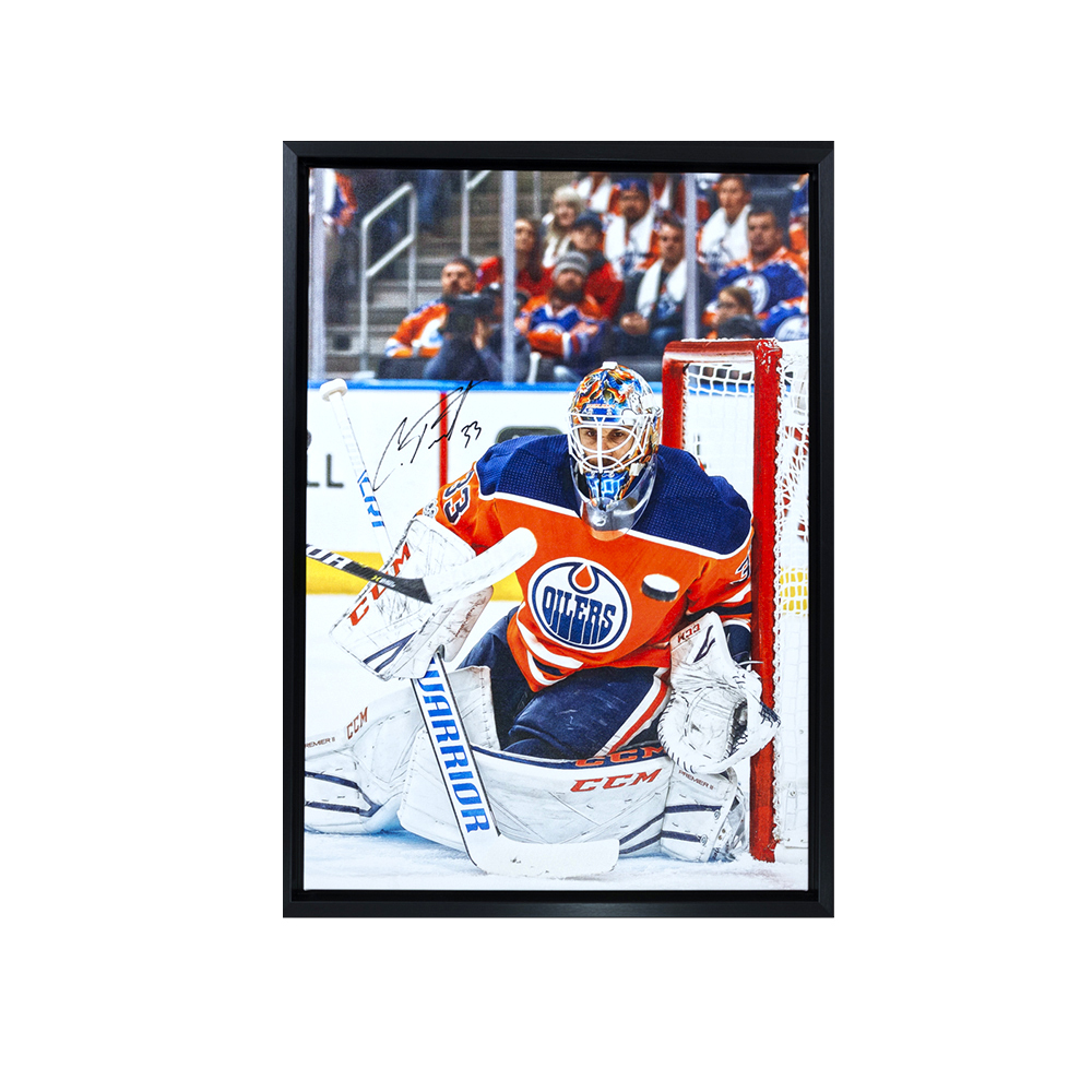 Cam Talbot #33 - Autographed & Framed Edmonton Oilers 20" x 29" Canvas ...