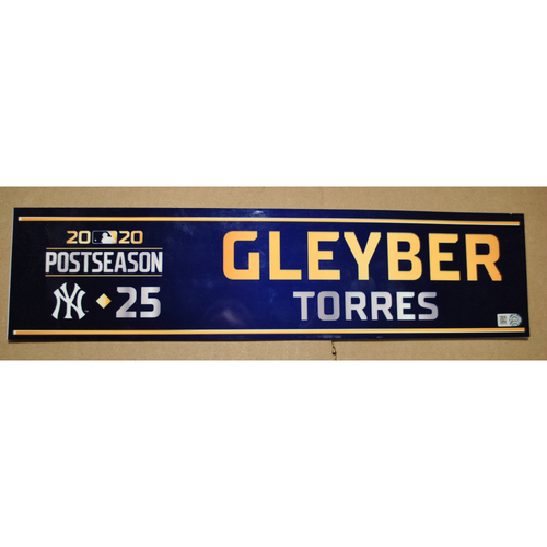Game-Used Locker Name Plate - 2020 ALDS Game 5 - New York Yankees vs ...