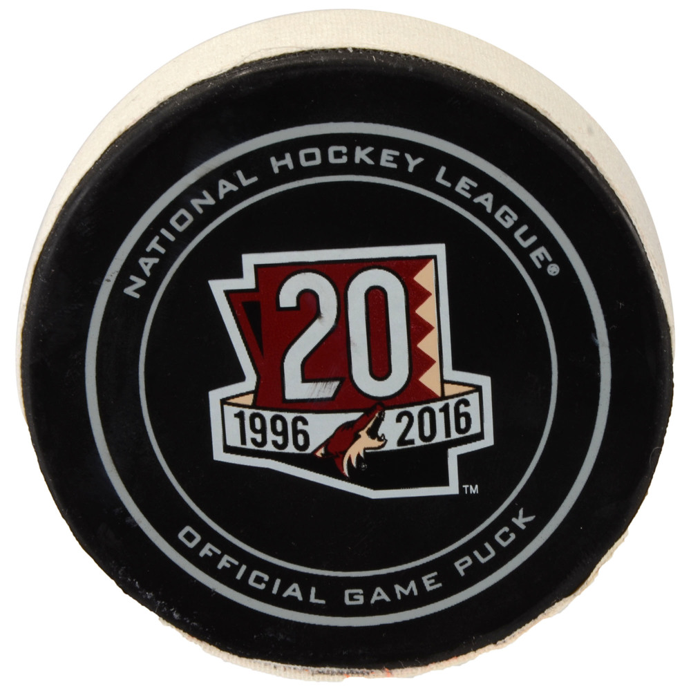 Arizona Coyotes Game-Used Hockey Puck vs. San Jose Sharks on February ...