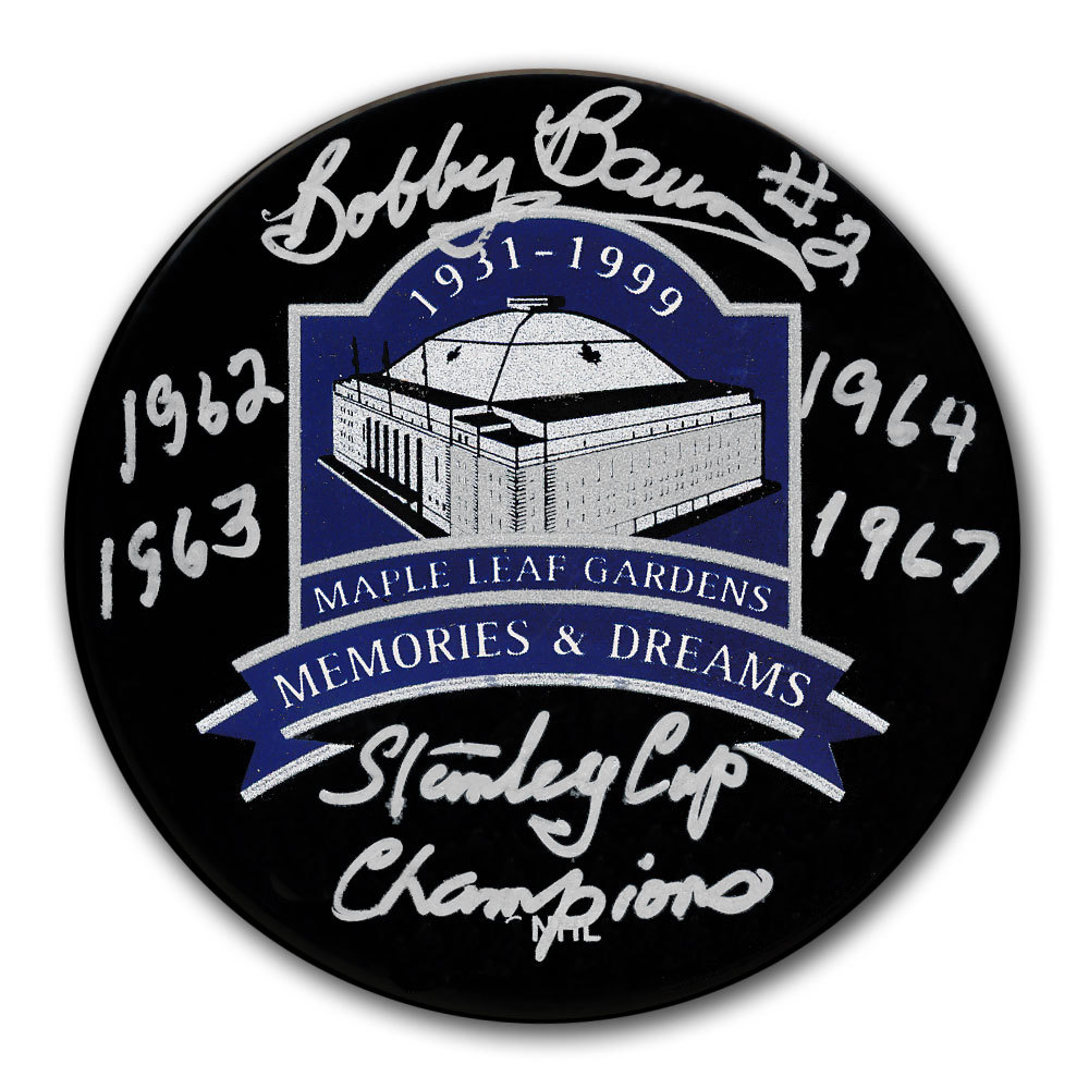 Bobby Baun Toronto Maple Leafs Memories & Dreams Autographed Puck - NHL ...