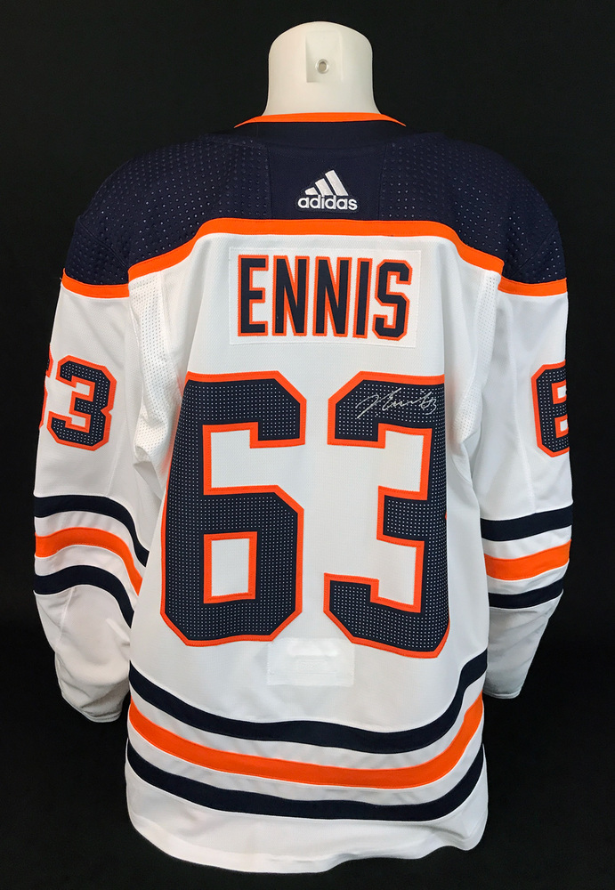Tyler Ennis #63 - Autographed 2020-21 Edmonton Oilers vs Calgary Flames ...