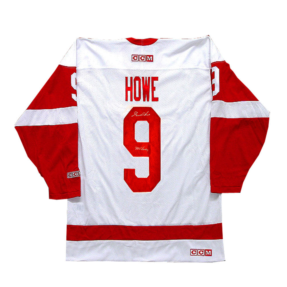 GORDIE HOWE Signed Detroit Red Wings White CCM Jersey w/ "Mr. Hockey ...