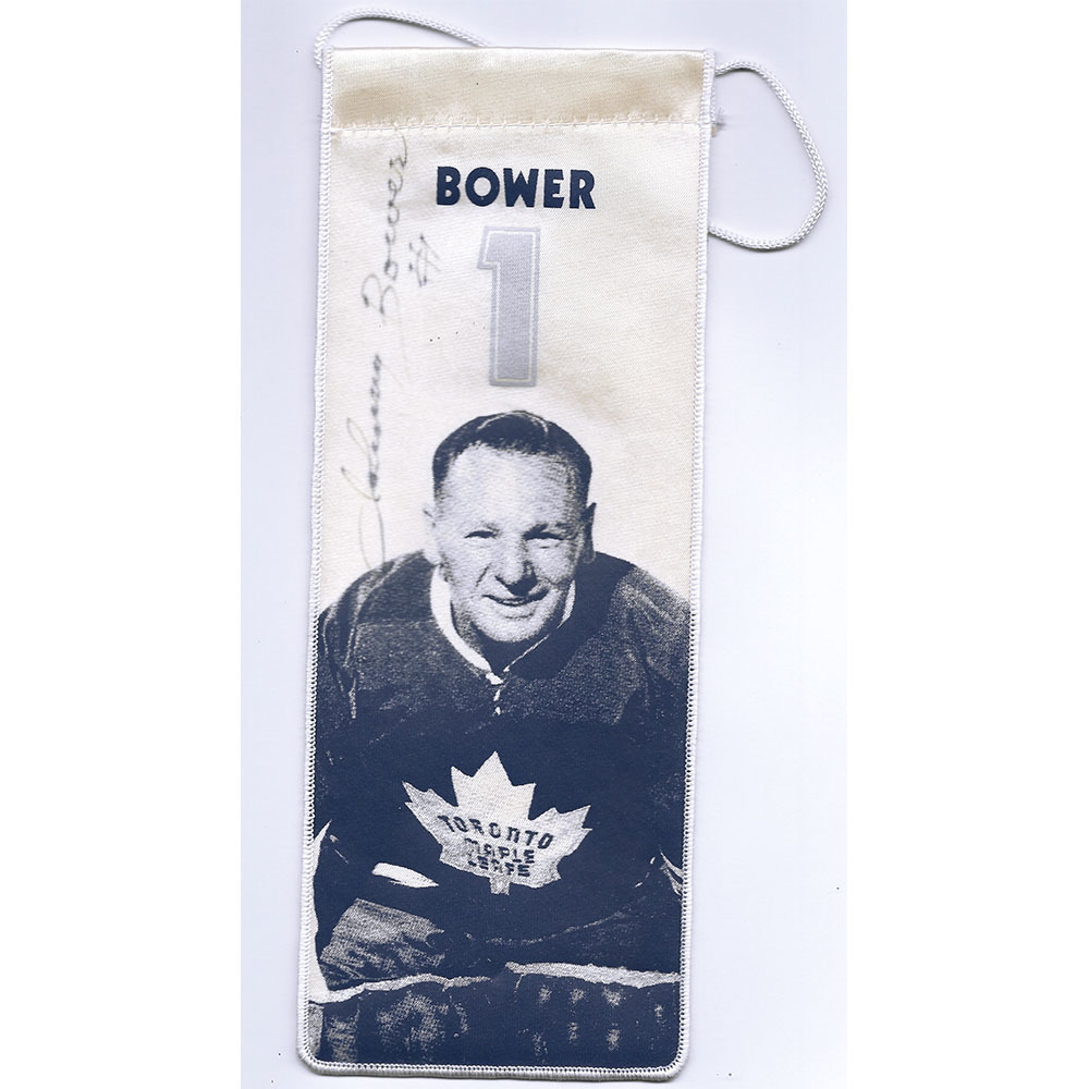 Johnny Bower Autographed Toronto Maple Leafs Mini-Banner - NHL Auctions