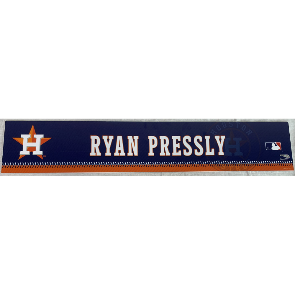 Ryan Pressly Game-Used Locker Name Plate | Houston Astros Auctions