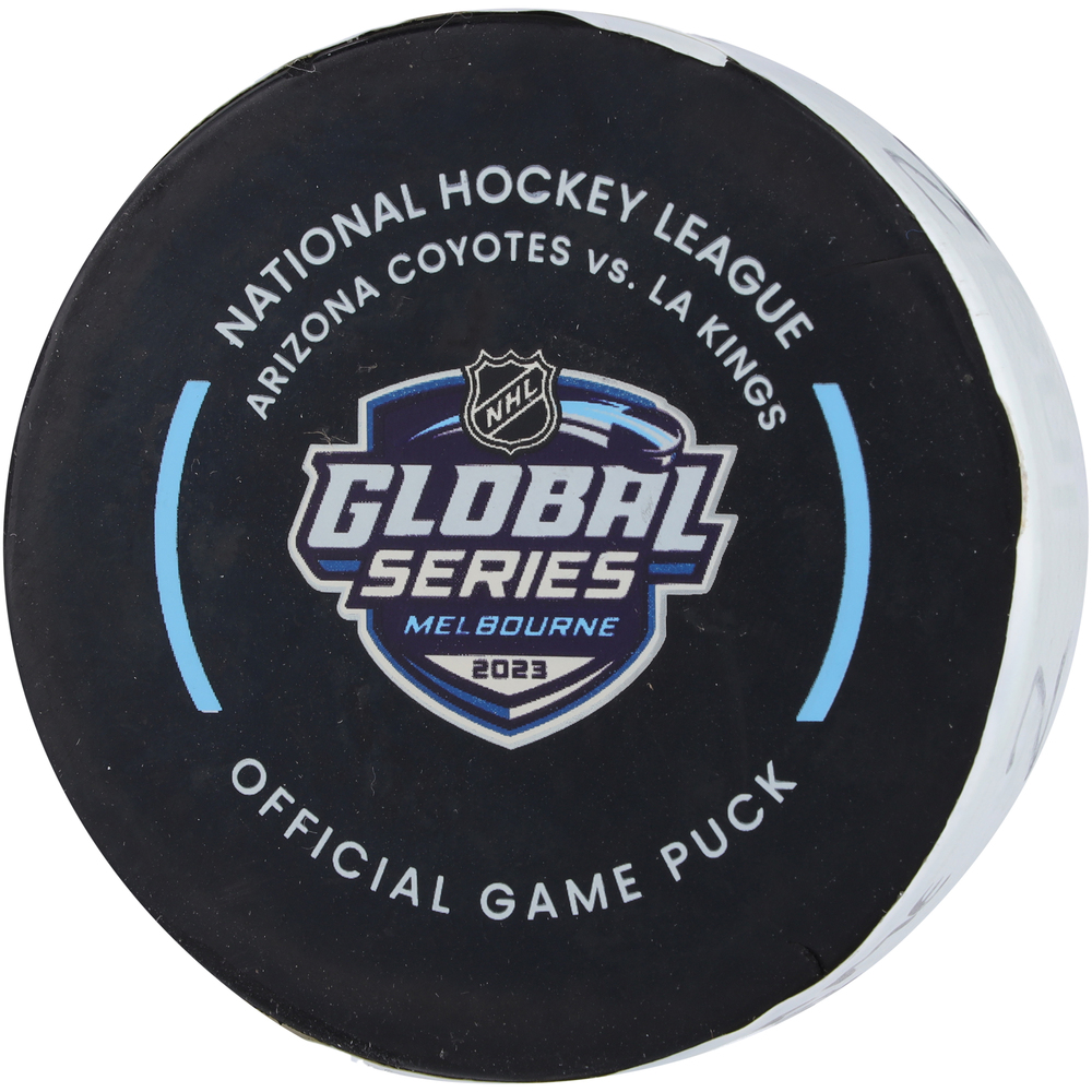 Matias Maccelli Arizona Coyotes Game-Used Goal Puck from September 23 ...