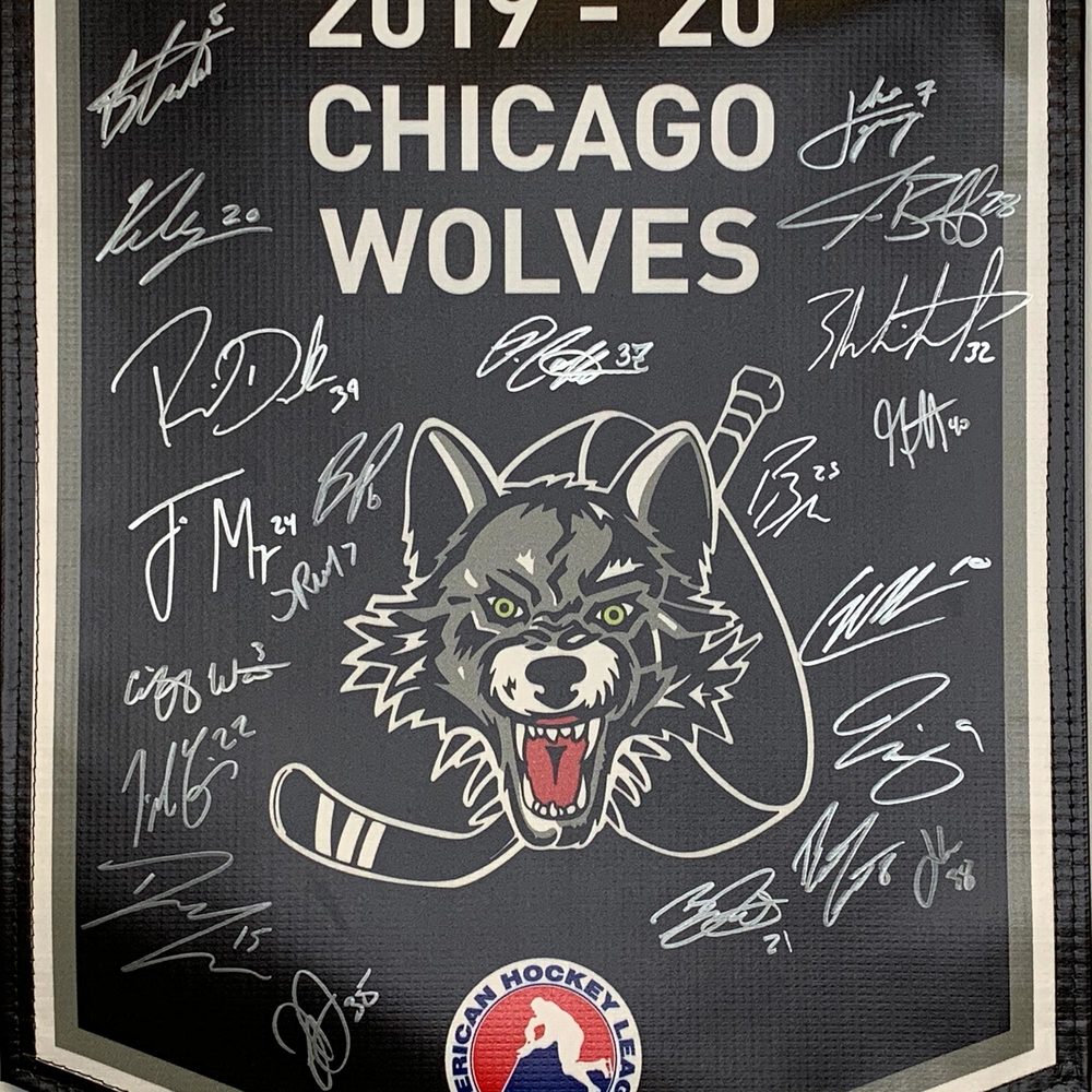 AHL Authentic - 2019-20 Chicago Wolves Team-Signed Banner