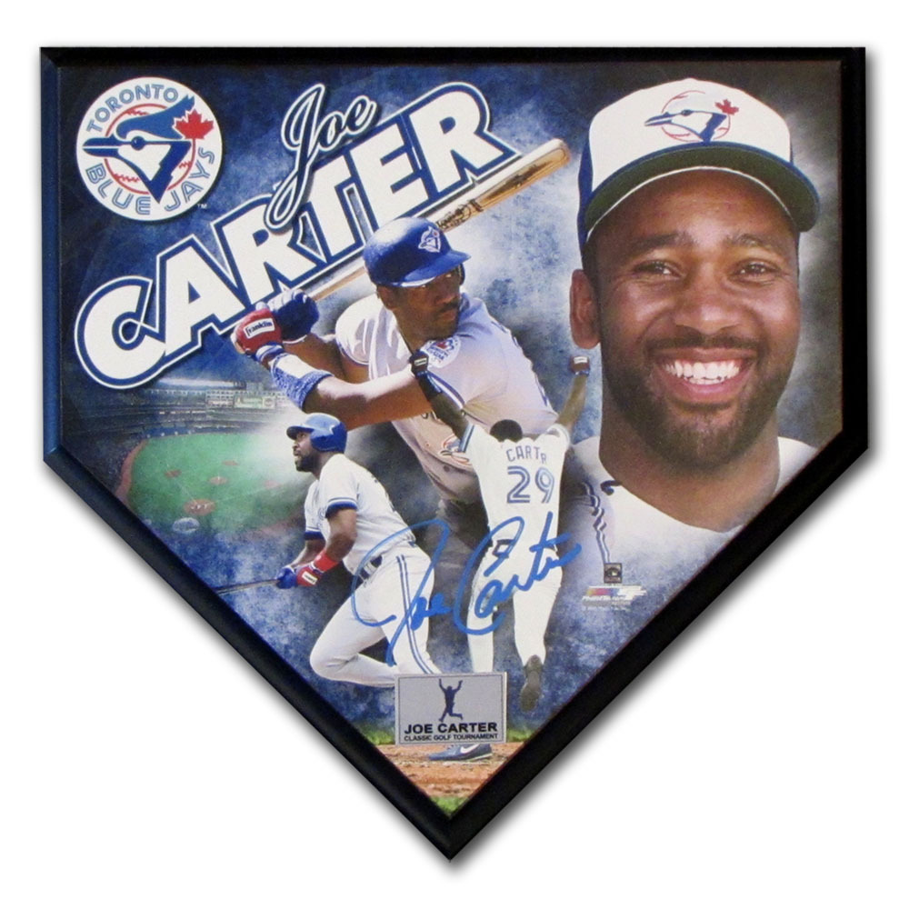 Joe Carter Autographed Commemorative Home Plate Plaque - NHL Auctions