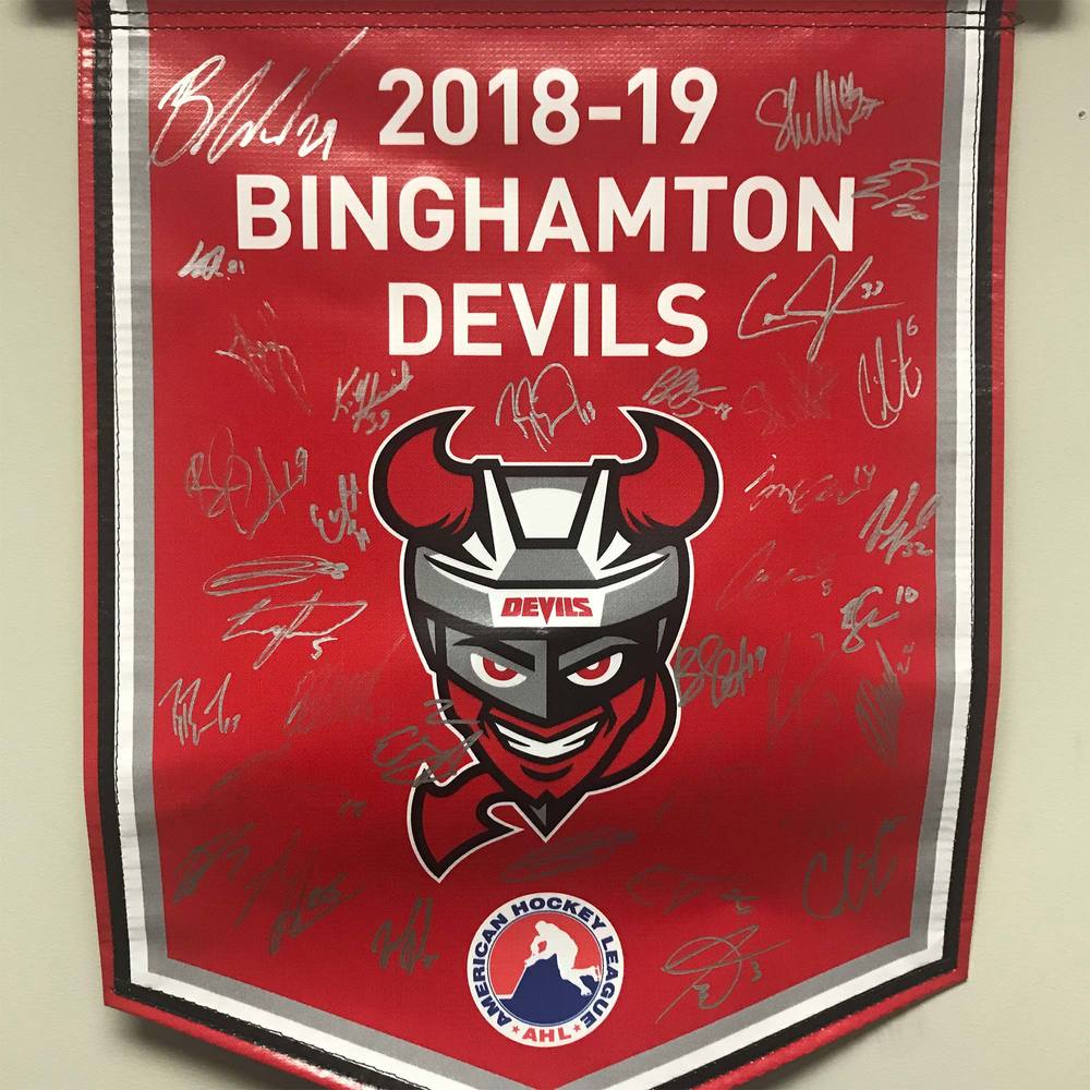 AHL Authentic - 2018-19 Binghamton Devils Team-Signed Banner