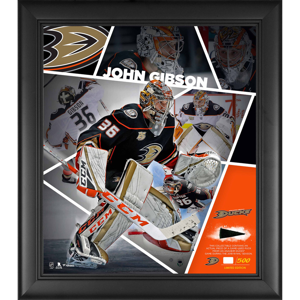 John Gibson Anaheim Ducks Framed 15" x 17" Impact Player Collage with a ...