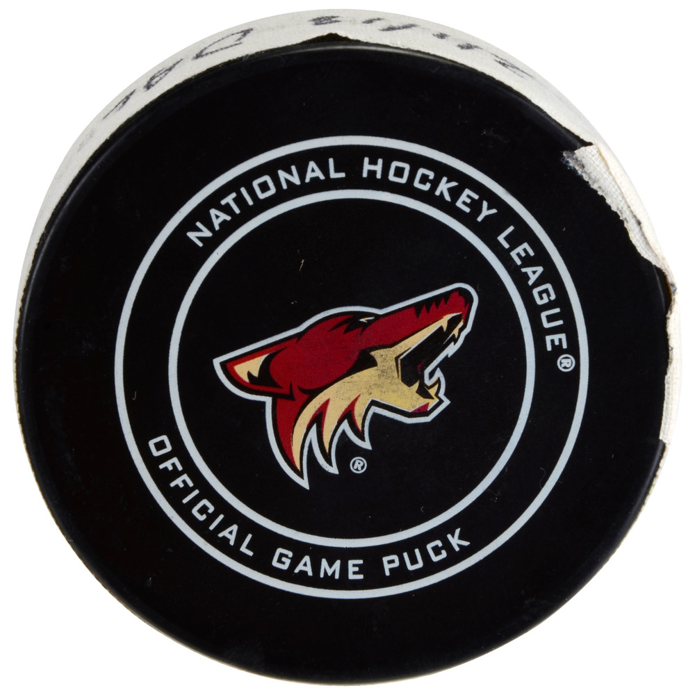Arizona Coyotes Game-Used Puck vs. Dallas Stars on February 1, 2018 ...