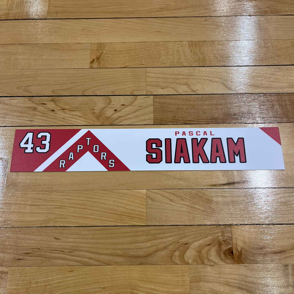 #43 Pascal Siakam 2022-23 Used Locker Room Nameplate (Association 03/04 ...