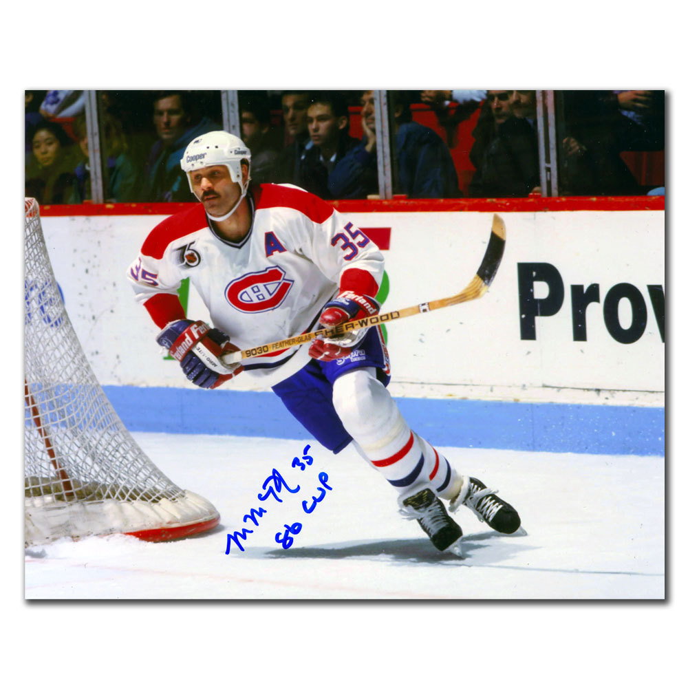 Mike McPhee Montreal Canadiens ACTION Autographed 8x10 - NHL Auctions