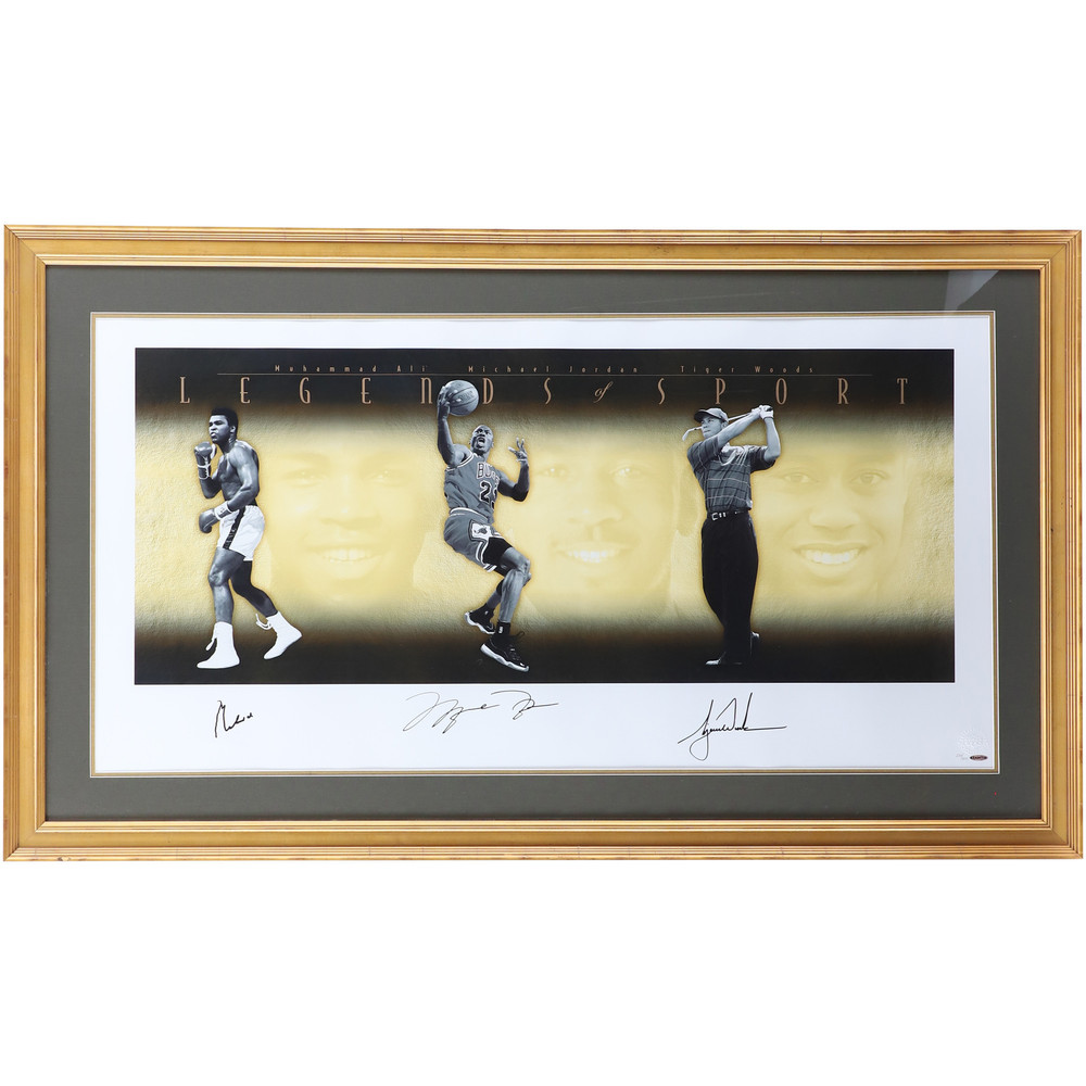 Muhammad Ali, Michael Jordan & Tiger Woods Autographed 34'' x 57 ...