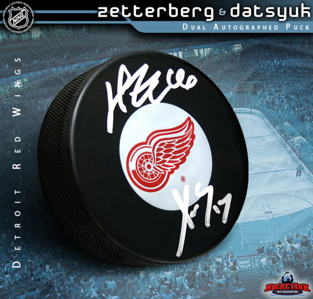 PAVEL DATSYUK & HENRIK ZETTERBERG "Euro Twins" Signed Detroit Red Wings ...