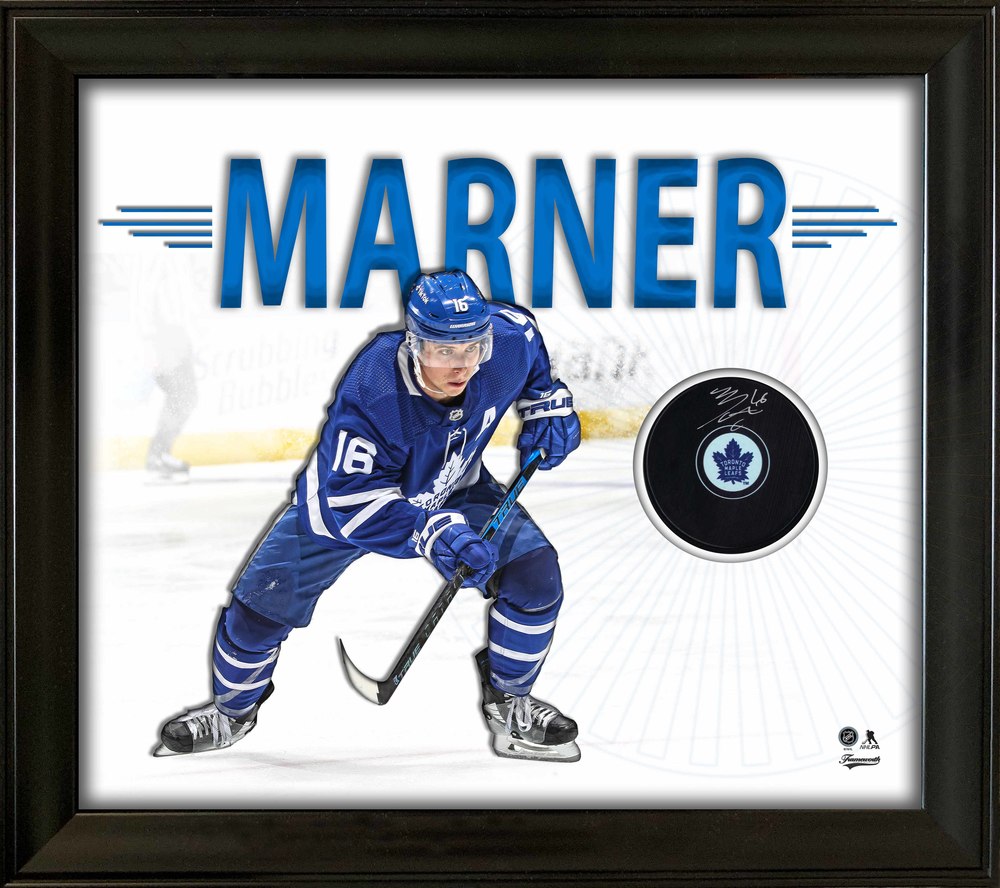 Mitch Marner Signed White PhotoGlass Framed Toronto Maple Leafs Puck ...
