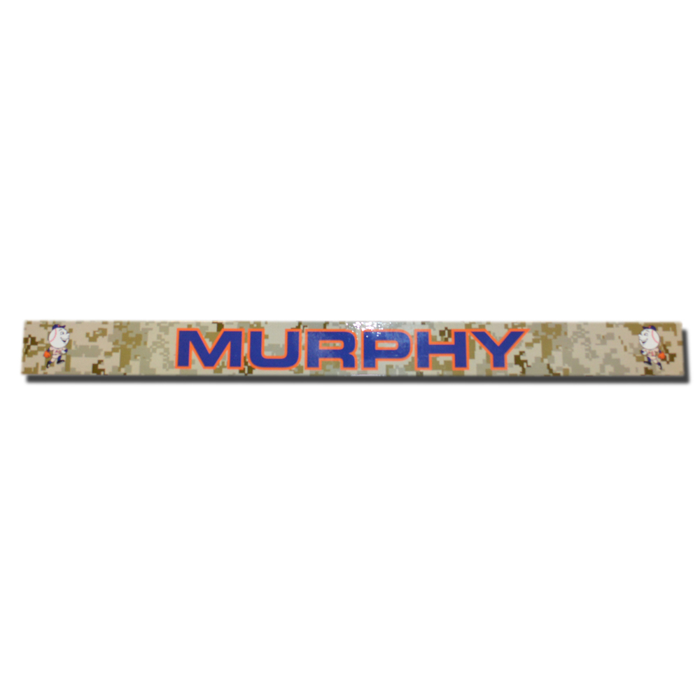 Daniel Murphy #28 - Game Used Camouflage Locker Nameplate - Mets vs ...