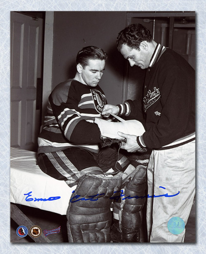 Emile Francis Chicago Blackhawks Autographed Black & White Goalie 8x10 ...