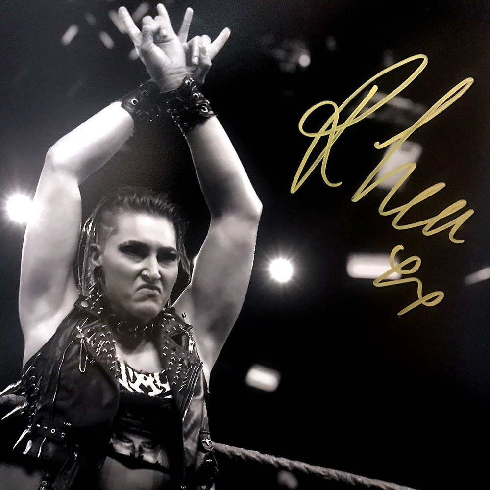 Rhea Ripley SIGNED Black & White 11x14 Photo (Random Number) | WWE Auction