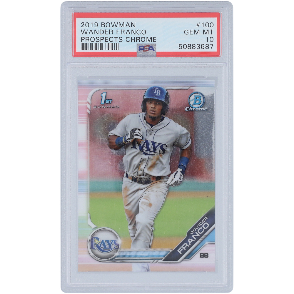 Wander Franco Tampa Bay Rays 2019 Bowman 1st Chrome Prospects #BCP-100 Card (PSA 10) - Fanatics ...