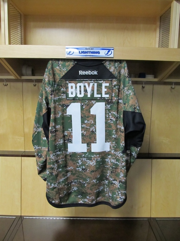Autographed Brian Boyle Tampa Bay Lightning Warm-Up Worn Military ...