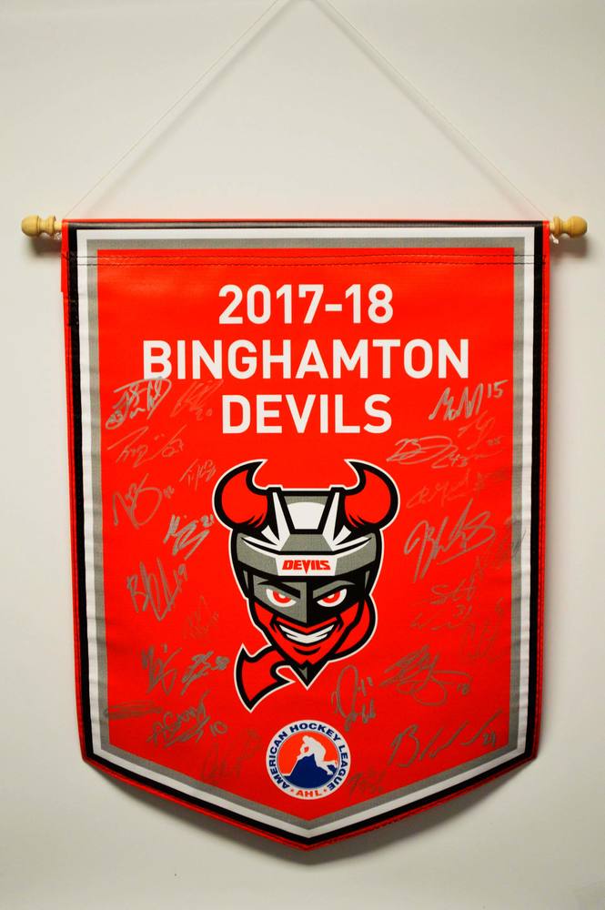 AHL Authentic - 2017-18 Binghamton Devils Team-Signed Banner