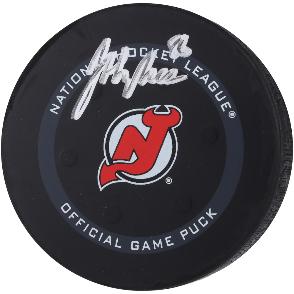 Jack Hughes New Jersey Devils Autographed Game-Used Puck vs. Carolina ...