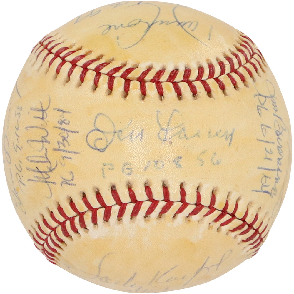 MLB Perfect Game Pitchers Autographed & Inscribed Spalding Vintage ...