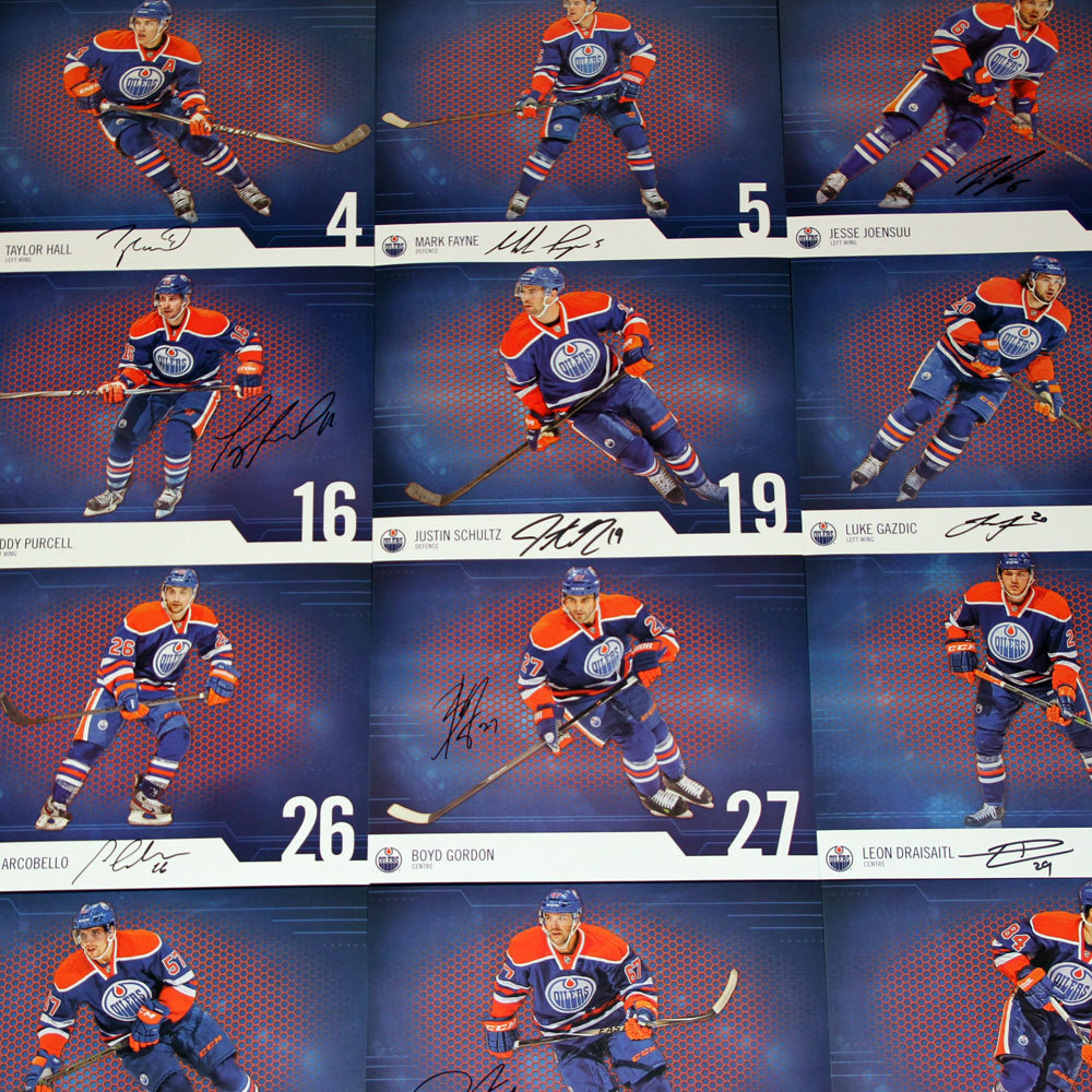 Complete Set of 21 Autographed 2014-15 Edmonton Oilers Team Issued ...