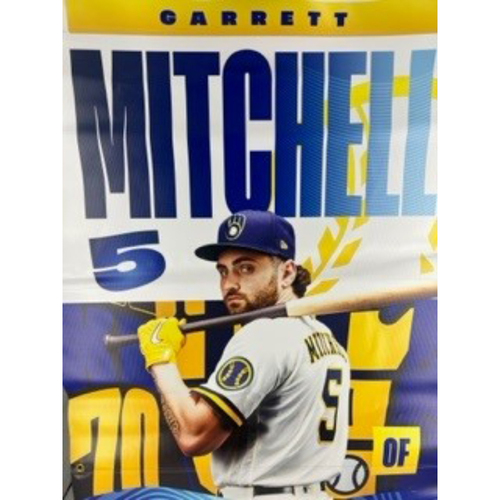 Team-Issued Plaza Banner #5 Garrett Mitchell | Milwaukee Brewers Auctions