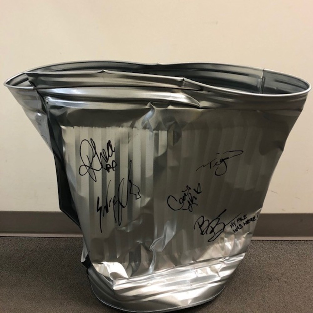 2019 NXT Women's WarGames Match SIGNED and USED Trash Can. (Signed by ...