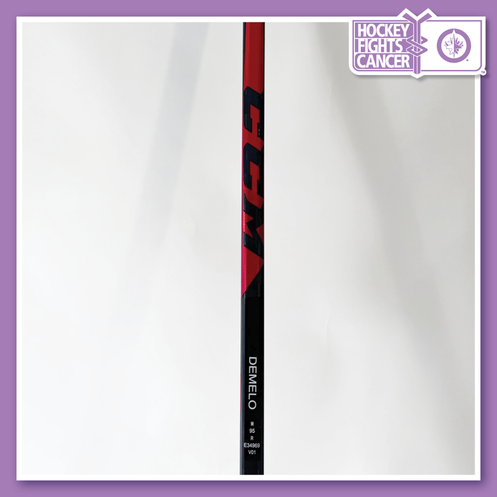 DYLAN DEMELO Warm Up Used Hockey Fights Cancer Stick - NHL Auctions