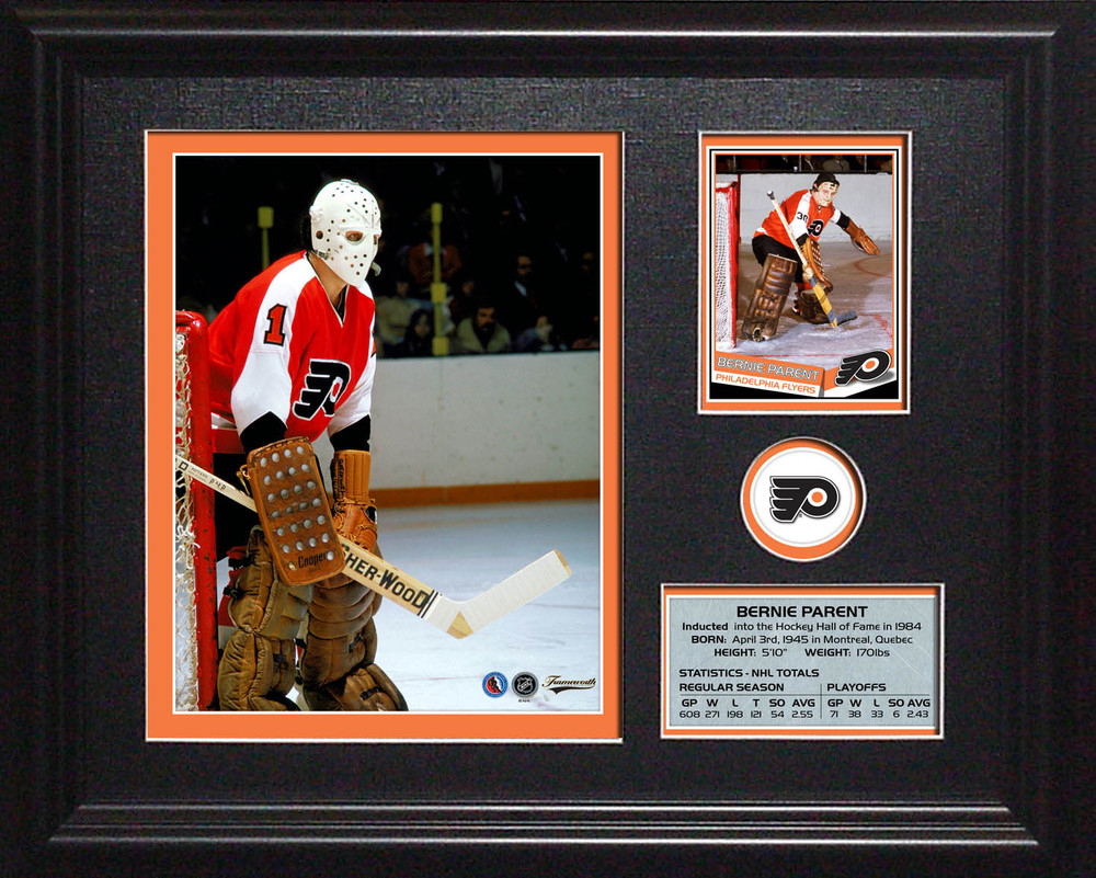 Bernie Parent - Framed Player Photocard & Stats - Philadelphia Flyers ...