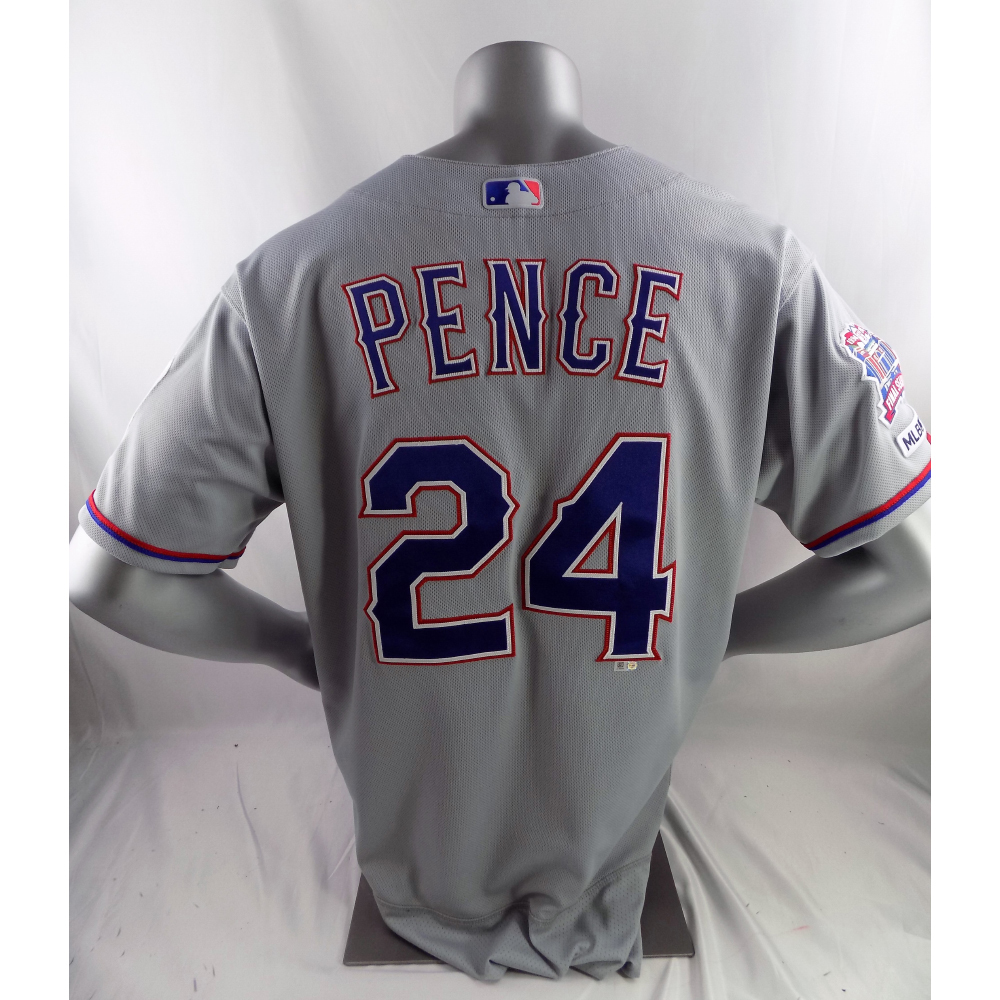 Game-Used Home Run Grey Jersey - Hunter Pence - 5/26/19 | Texas Rangers ...