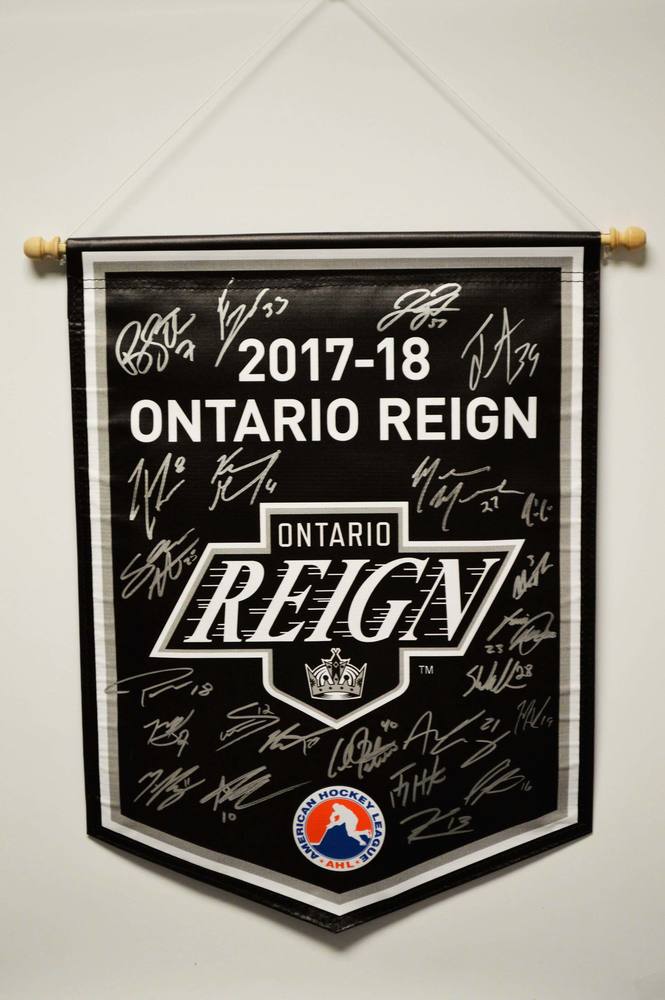 AHL Authentic - 2017-18 Ontario Reign Team-Signed Banner