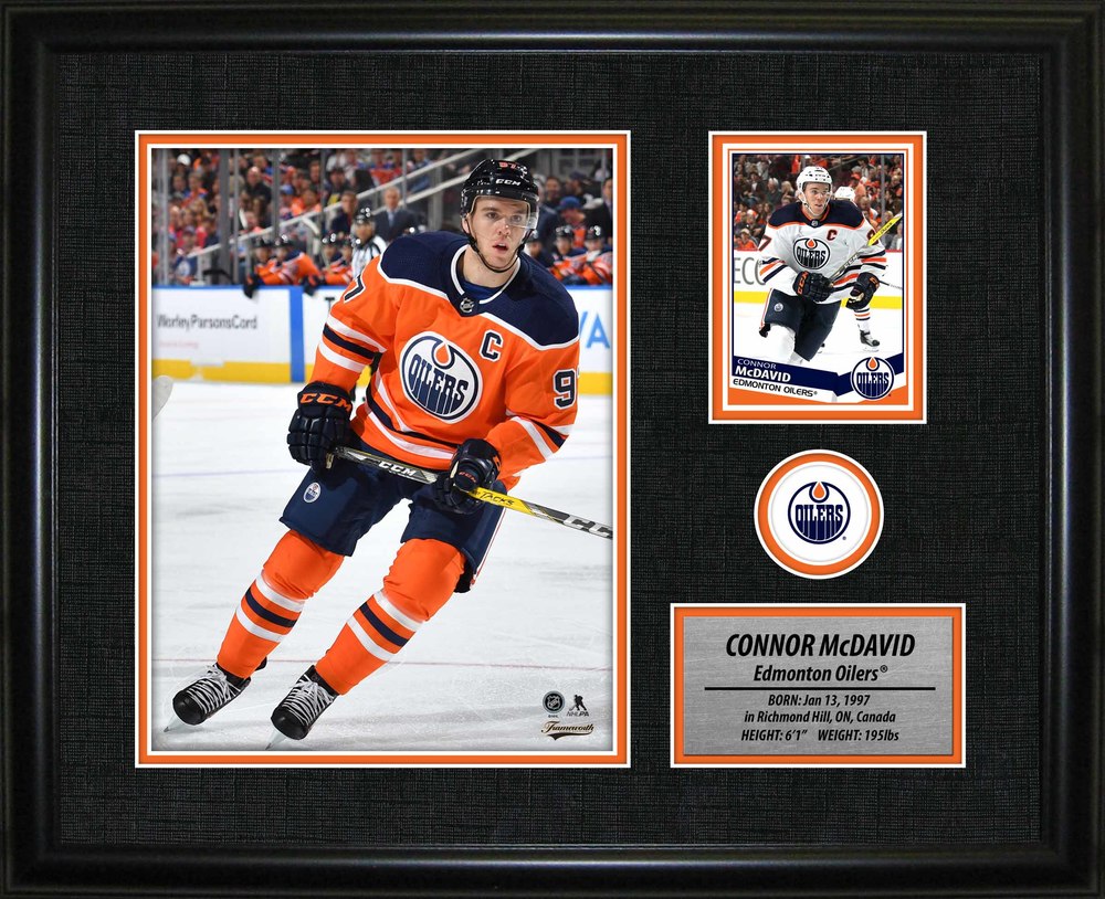 Connor McDavid PhotoCard Frame Oilers Orange - NHL Auctions