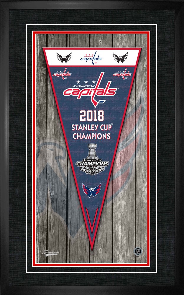 Washington Capitals Framed 8x16 Banner 2018 Stanley Cup - NHL Auctions