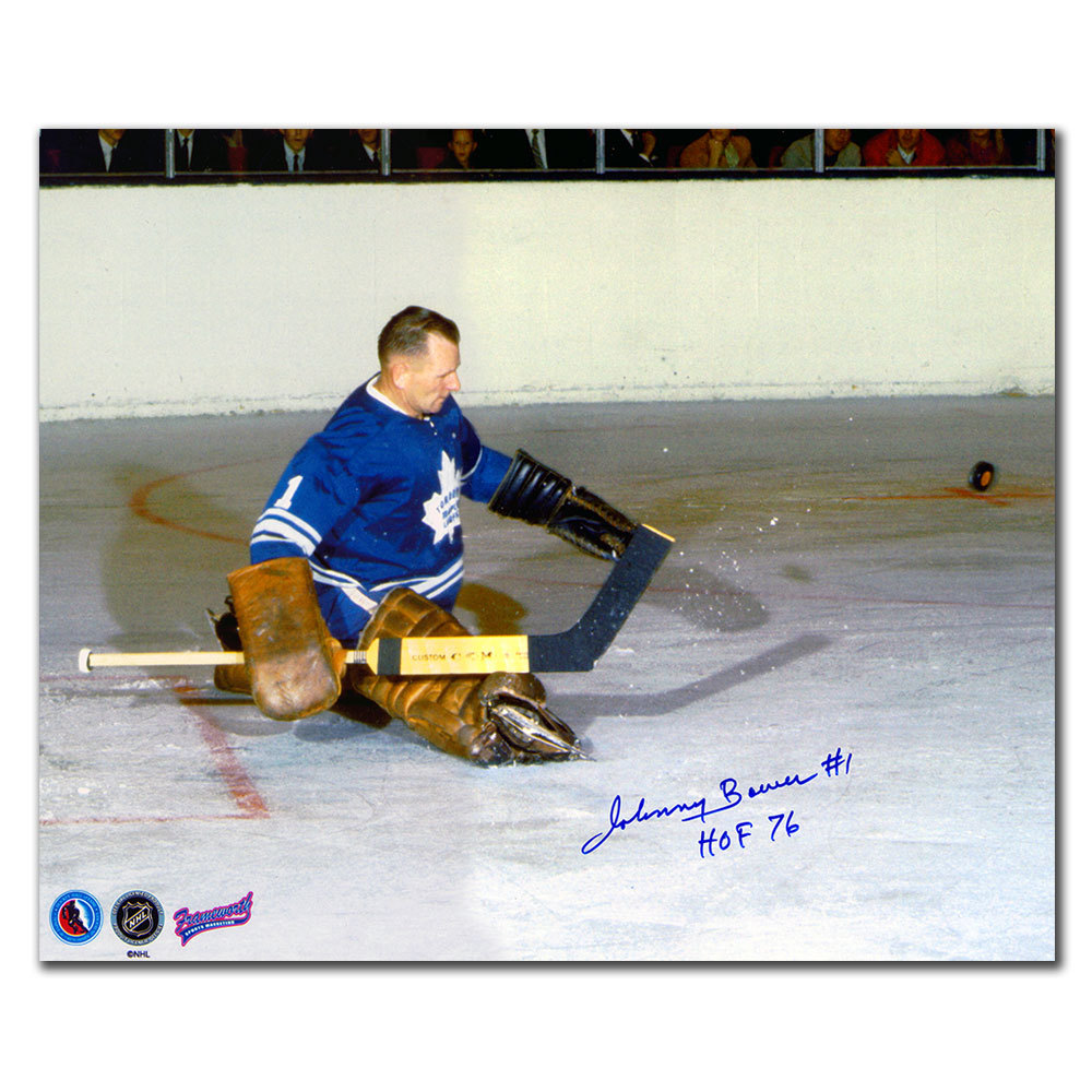 Johnny Bower Toronto Maple Leafs HOF Autographed 11x14 - NHL Auctions