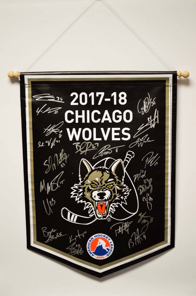 AHL Authentic - 2017-18 Chicago Wolves Team-Signed Banner