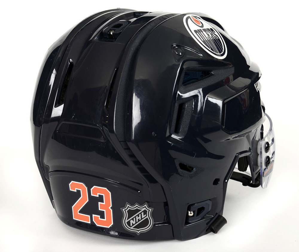 Riley Sheahan #23 - Autographed 2019-20 Edmonton Oilers Game-Worn Navy ...