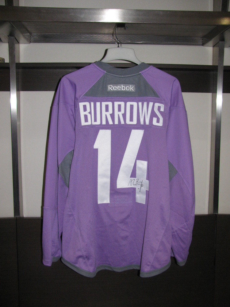 Alex Burrows Autographed Hockey Fights Cancer Warm-Up Jersey - NHL Auctions