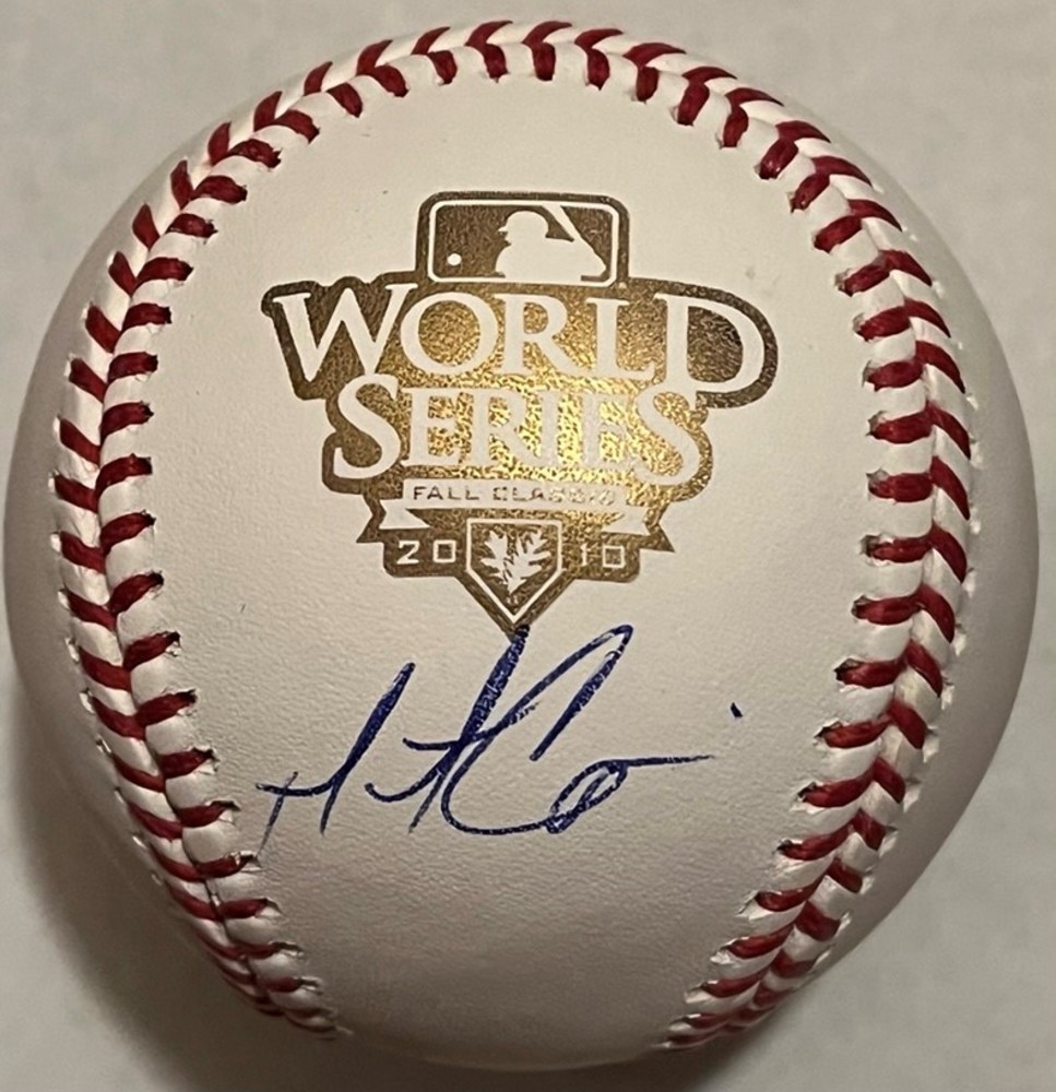 Matt Cain Autographed 2010 WS Logo Baseball | MLB Auctions