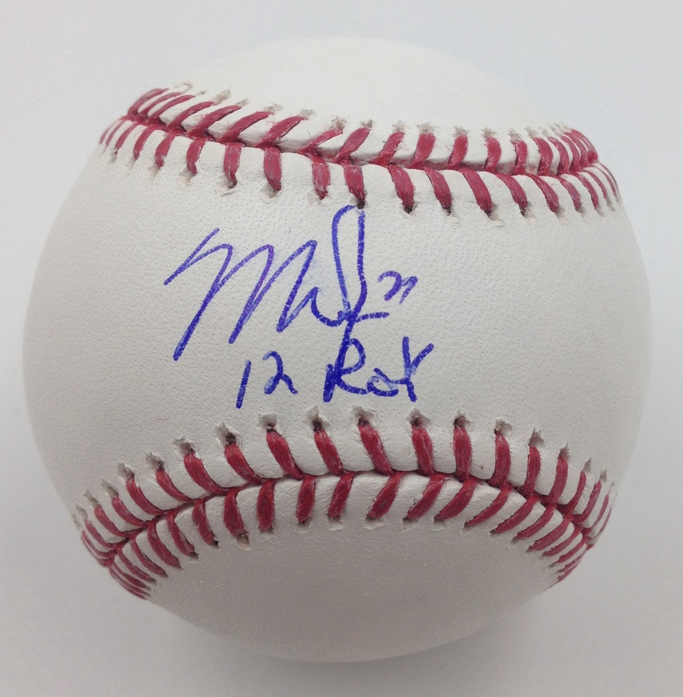 Mike Trout Autographed "12 ROY" Baseball | MLB Auctions