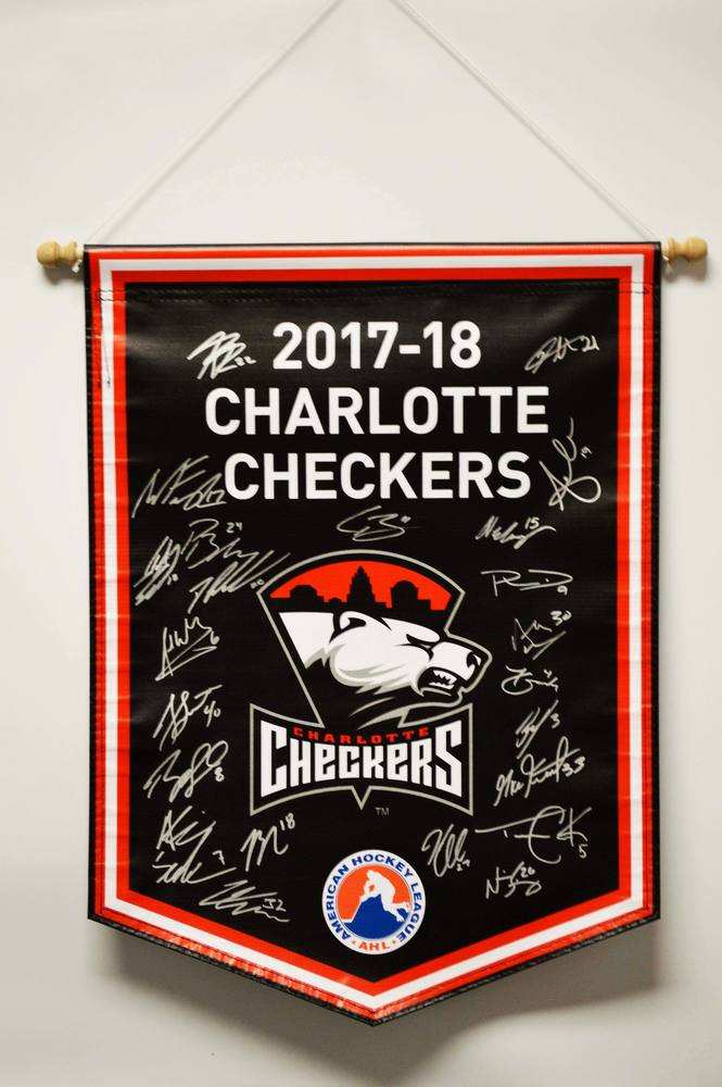 AHL Authentic - 2017-18 Charlotte Checkers Team-Signed Banner