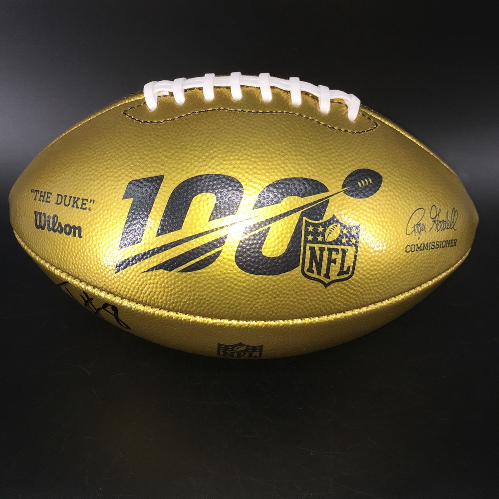 NFL - Ravens Lamar Jackson Signed Gold Football with 100 Seasons Logo ...