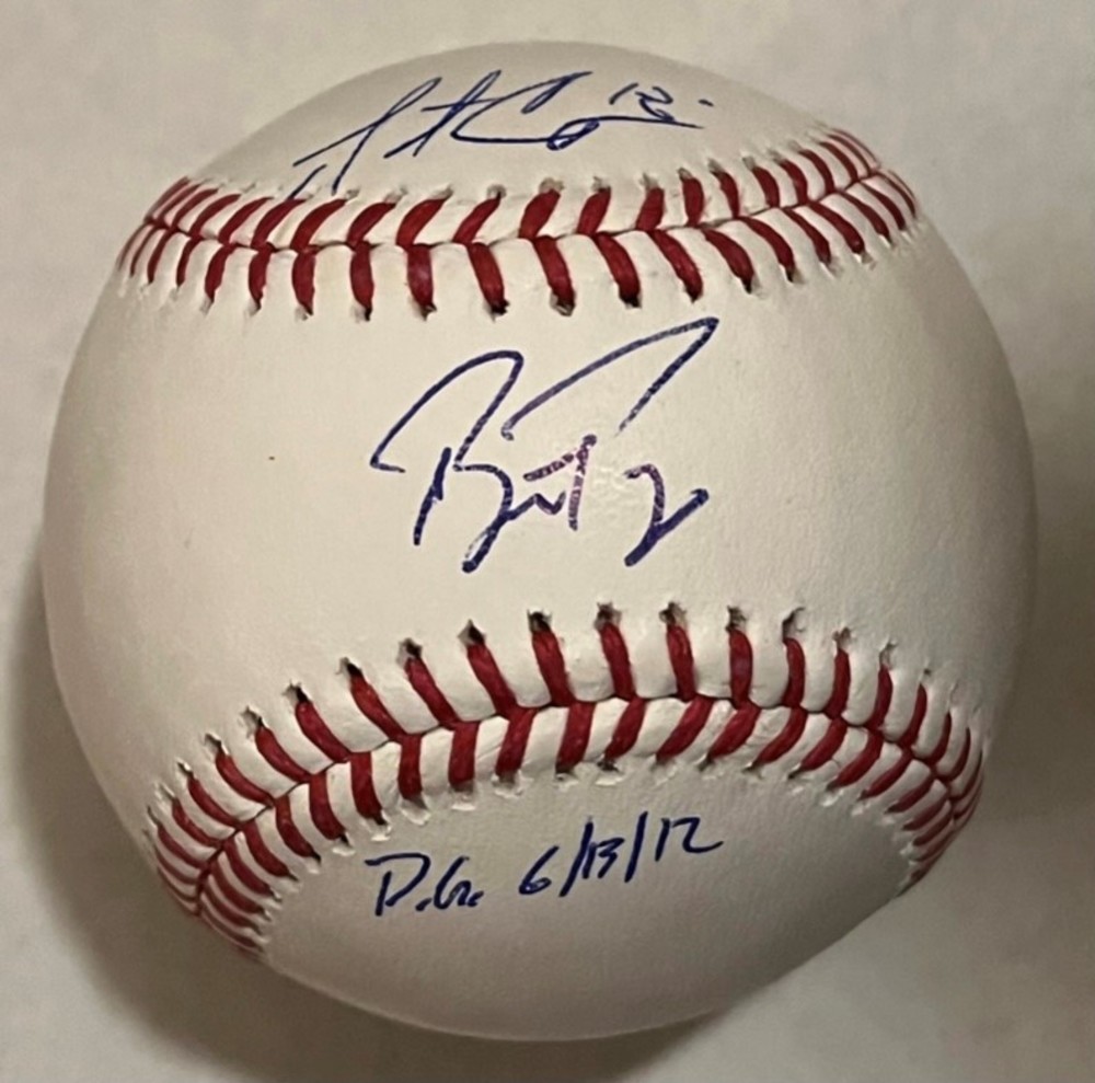 Matt Cain Autographed "P.G. 6/13/12" Baseball Dual Autographed w ...