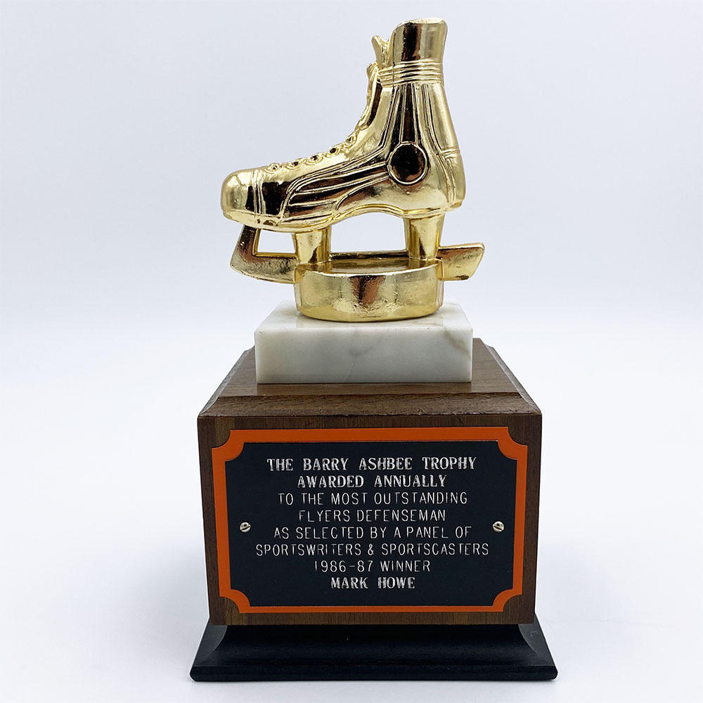 Mark Howe's 1986-87 Barry Ashbee Trophy - Flyers Most Outstanding ...