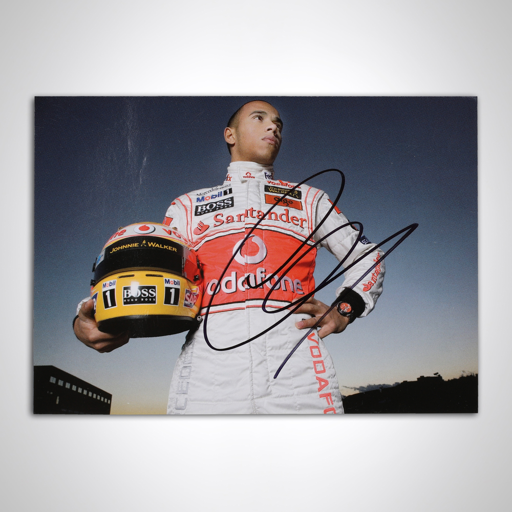 Lewis Hamilton Signed 2007 Santander Card (Damaged) | F1 Authentics