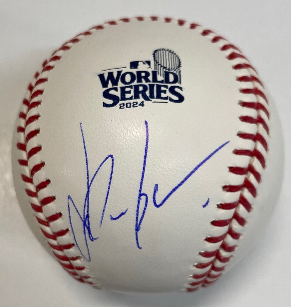 Yoshinobu Yamamoto Autographed 2024 WS Logo Baseball | MLB Auctions