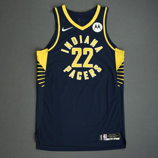 TJ Leaf Indiana Pacers Game Worn Icon Edition Jersey NBA India Games Dressed Did Not tj-leaf-indiana-pacers-game-worn-icon-edition-jersey-nba-india-games-dressed-did-not